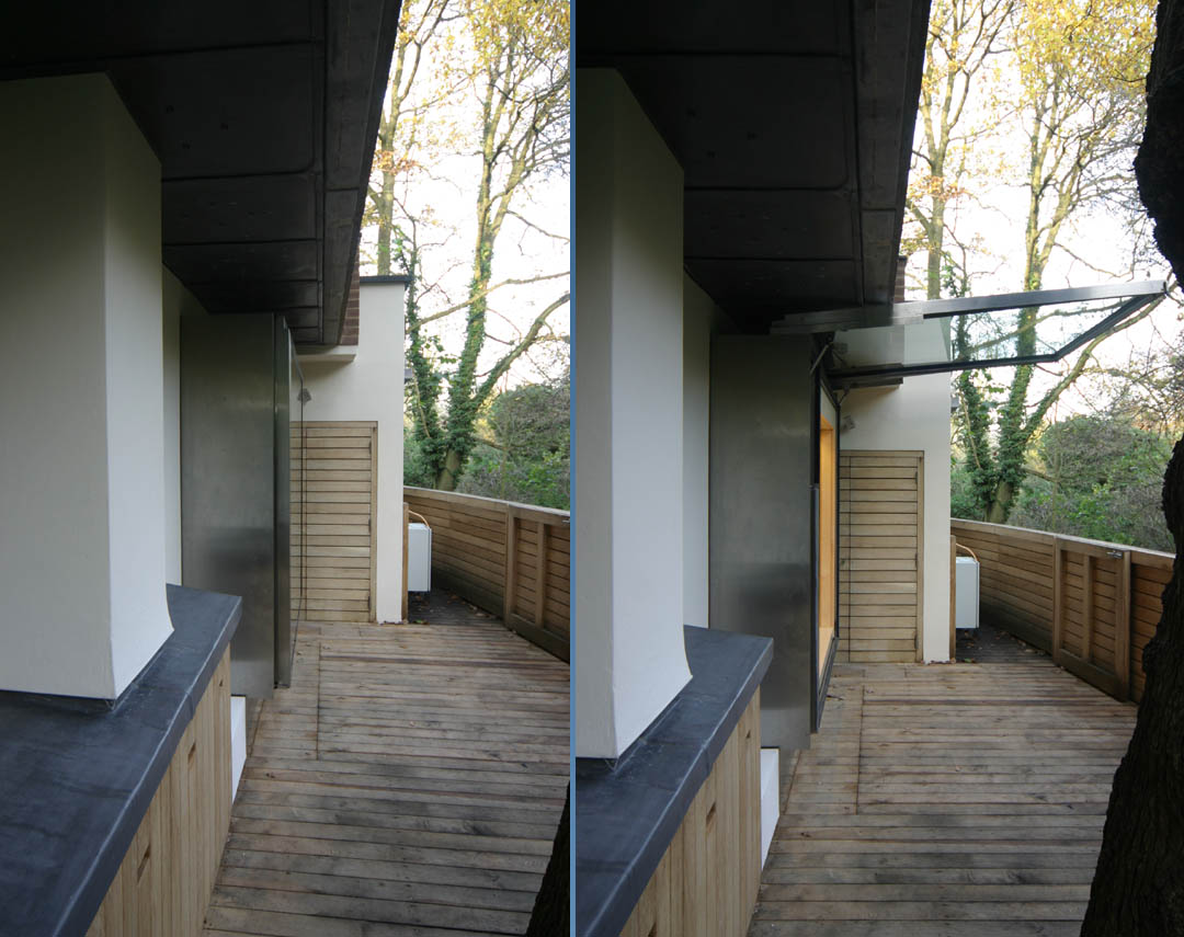 hydraulic hinged opening window - meia - Moving Elements in Architecture